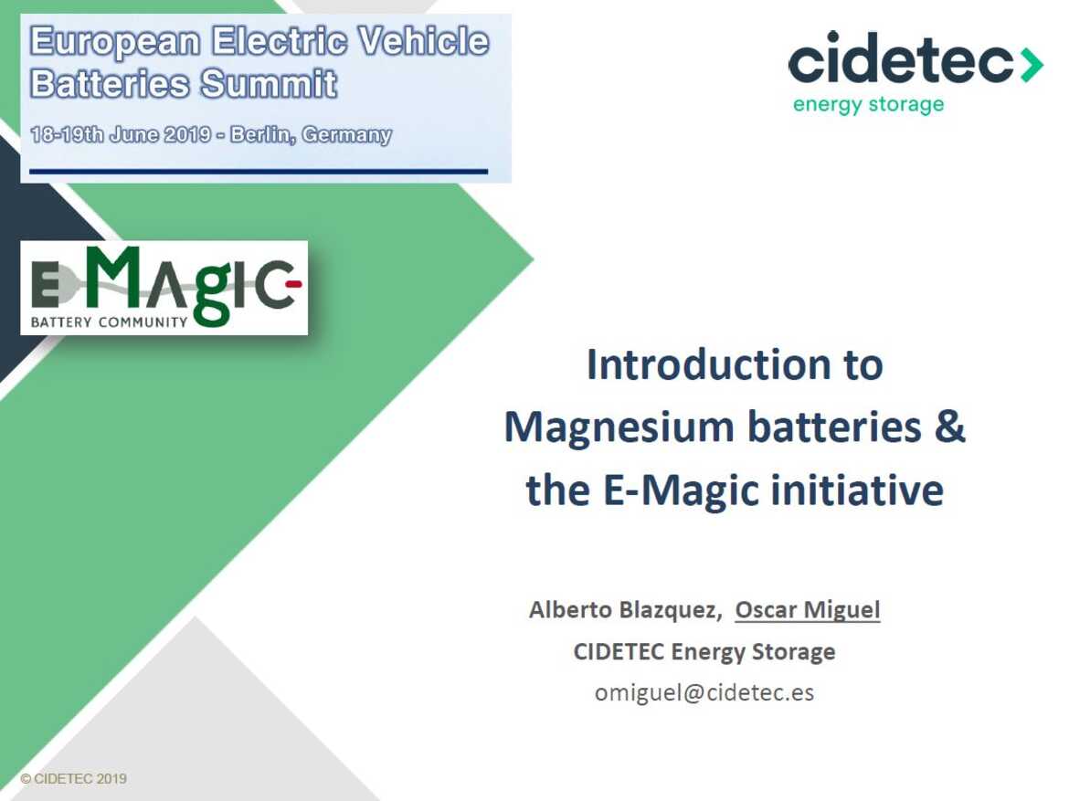 Introduction to Magnesium batteries & the E-Magic initiative | E-Magic